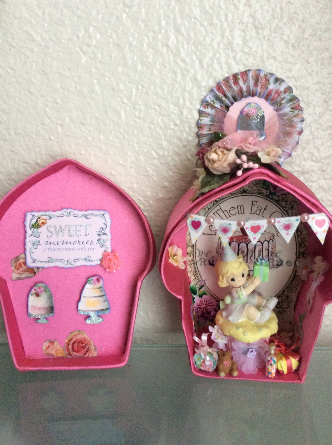 Happy Birthday- Shadow Box Diorama Shabby Chic Home Decor Handcraft - Etsy