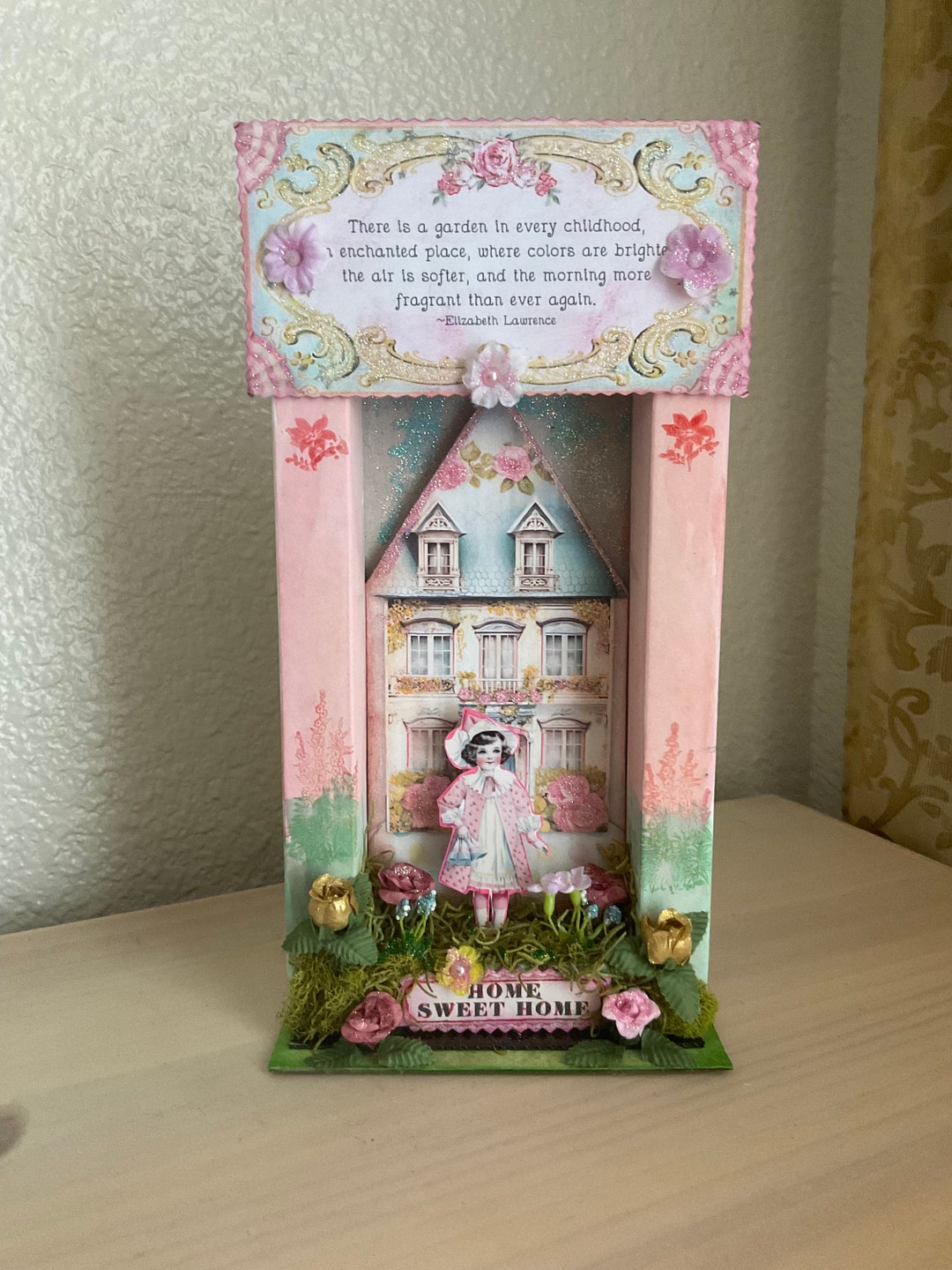 Shadow Box Home Sweet Home Paper Handmade Shabby Chic Home Decor - Etsy