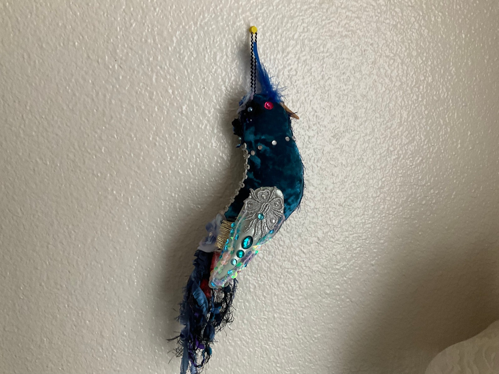Blue /green/red Bird Soft Sculpture Artsy Home Decor Handmade - Etsy