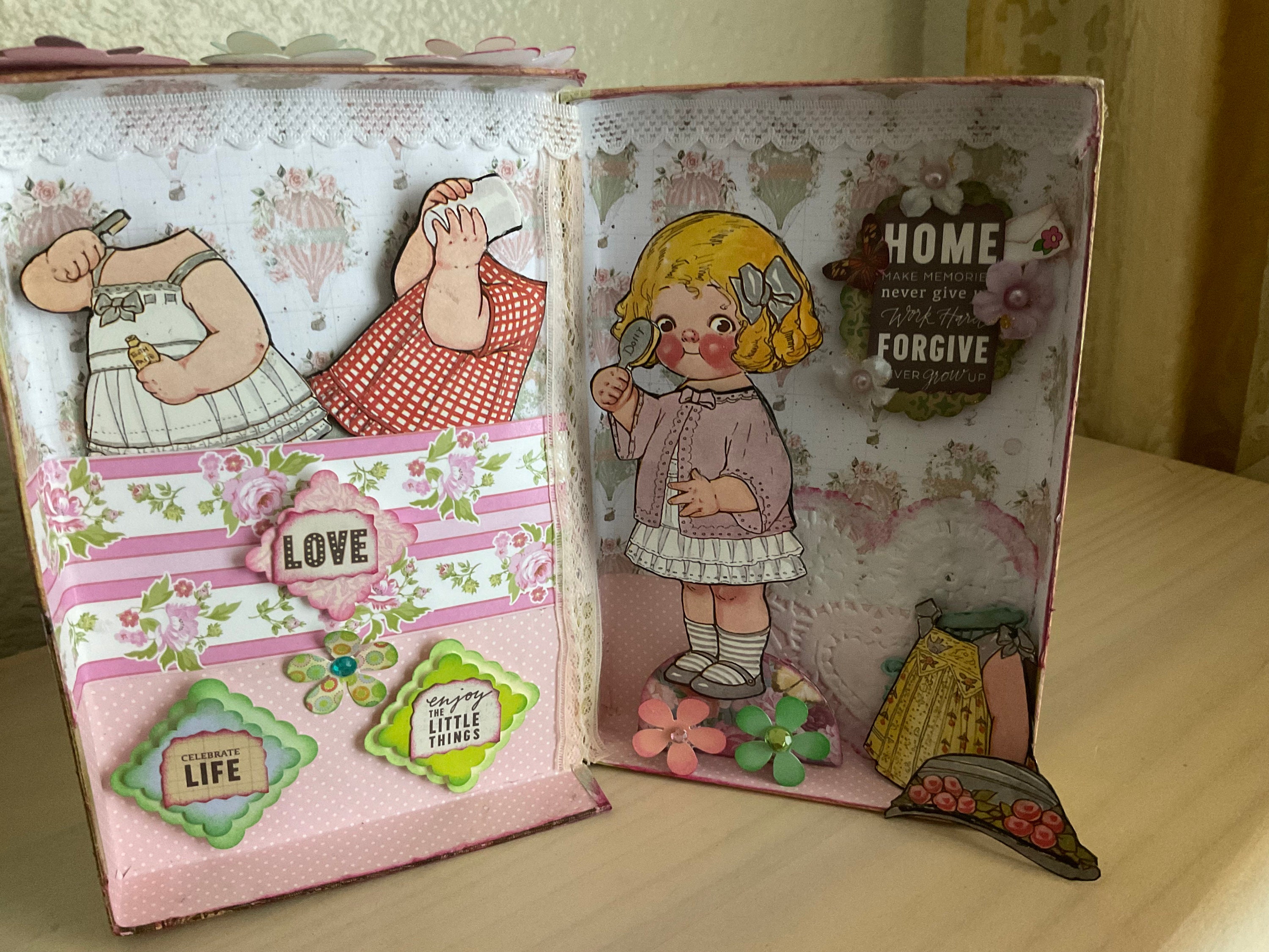 Shadow Box Paper Doll Magnet Dolly Dingle Hand Made Home Decor Toy - Etsy