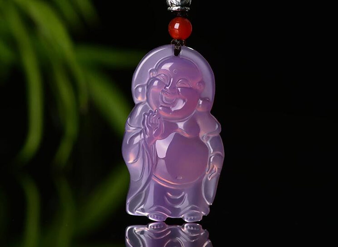 Natural AAA Pink Jadeite Jade Laughing Buddha Pendants - Etsy