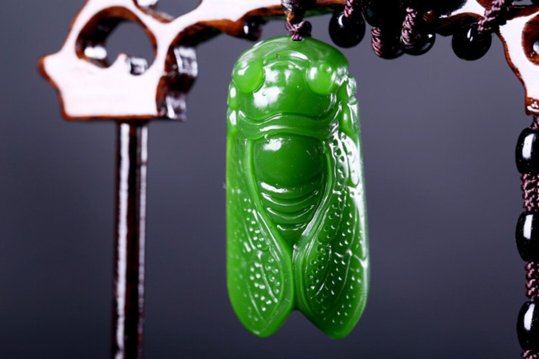 Natural Jade Ice Light Green Jadeite Jade Cicada Pendants Necklace - Etsy