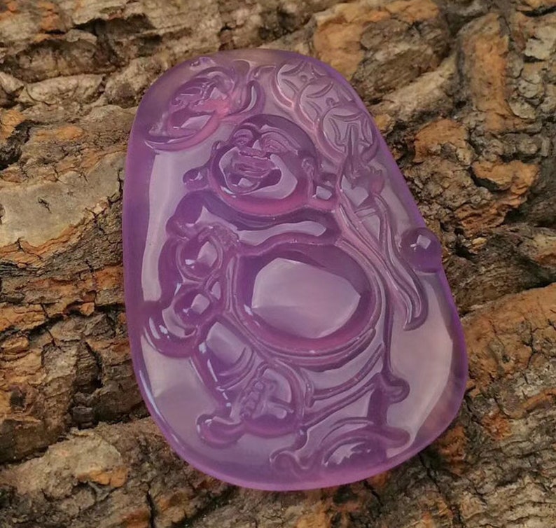 Natural AAA Pink Jadeite Jade Laughing Buddha Pendants - Etsy