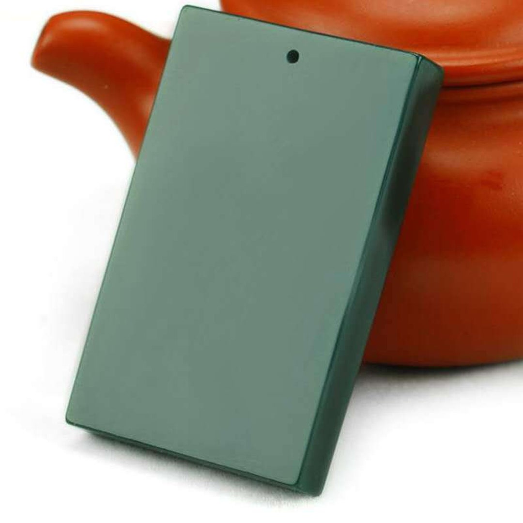 Natural AAA dark black green jadeite jade square pendant charm - Etsy 日本
