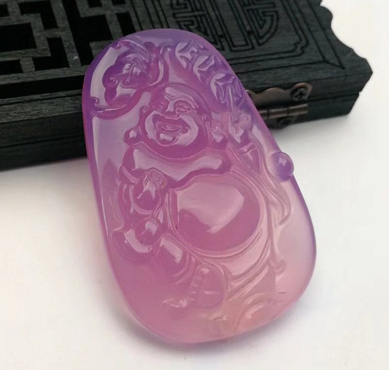 Natural AAA Pink Jadeite Jade Laughing Buddha Pendants - Etsy