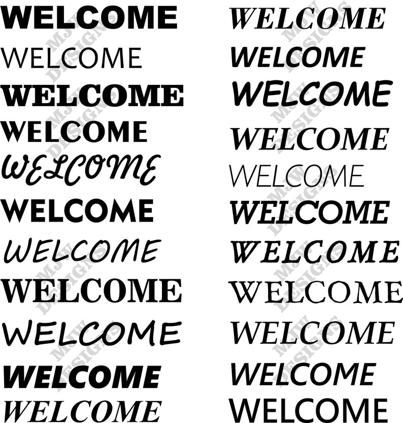 Welcome Text Pack, Digital Download - Svg, Png, Dxf and Eps - Etsy