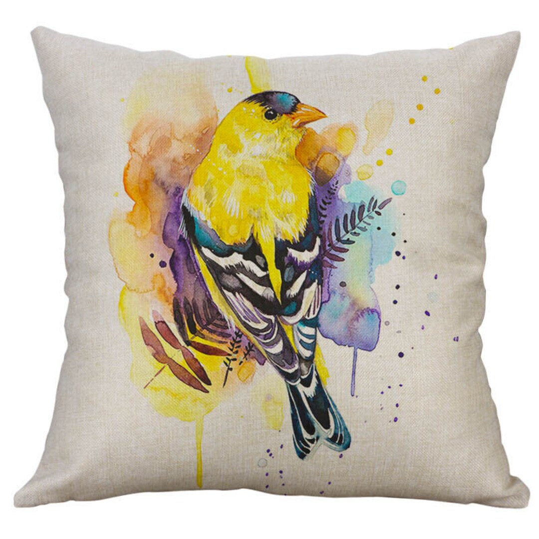 Beautiful Yellow Bird Print Pillow Cover 18 X 18 - Etsy