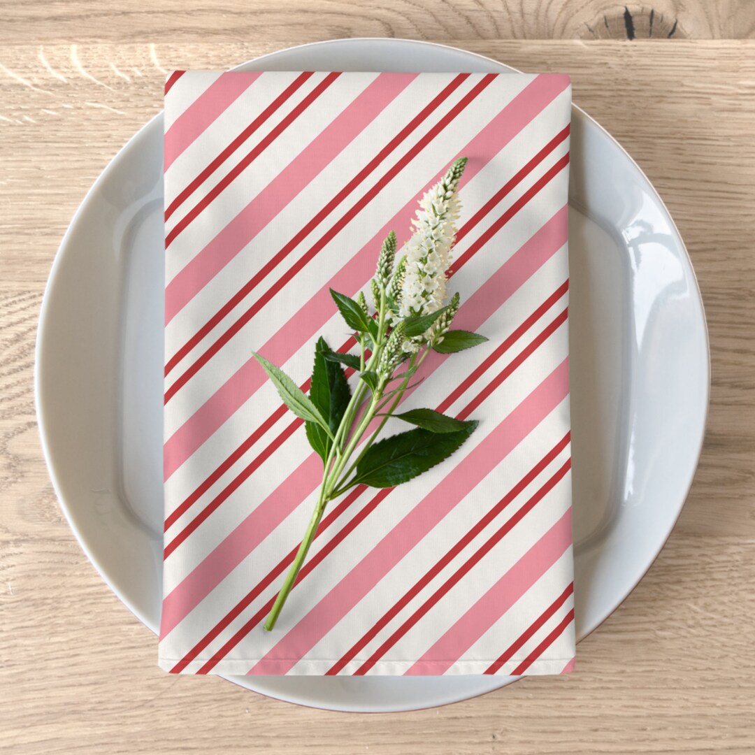 Napkins Christmas Candy Stripes 4 in Set 19x19 See Matching - Etsy