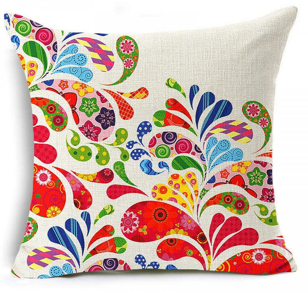 Beautiful Decorative Multi-colored Print Pillow Cover 18 X 18 - Etsy