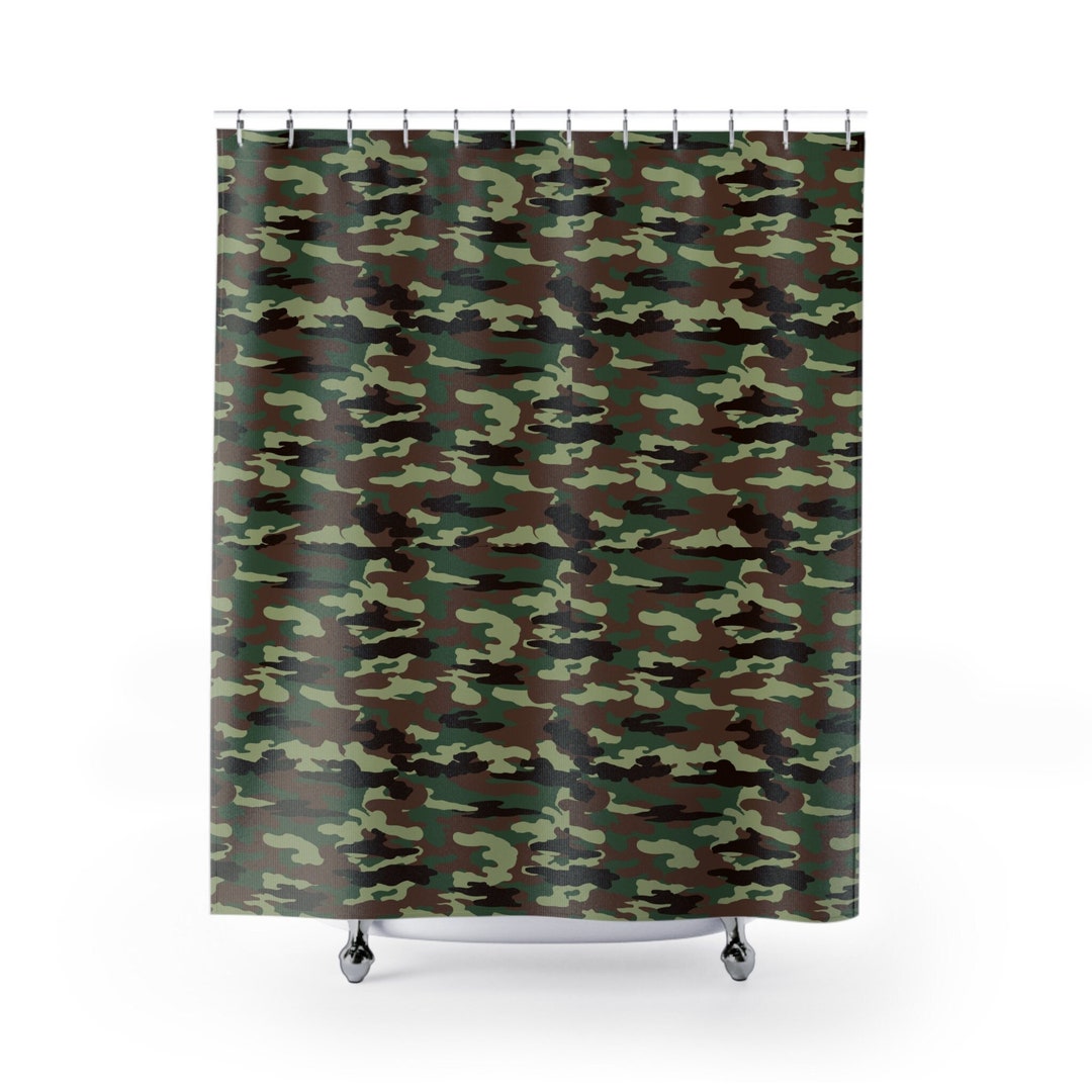Camouflage Shower Curtains 71 X 74 See Matching Bathmat Etsy