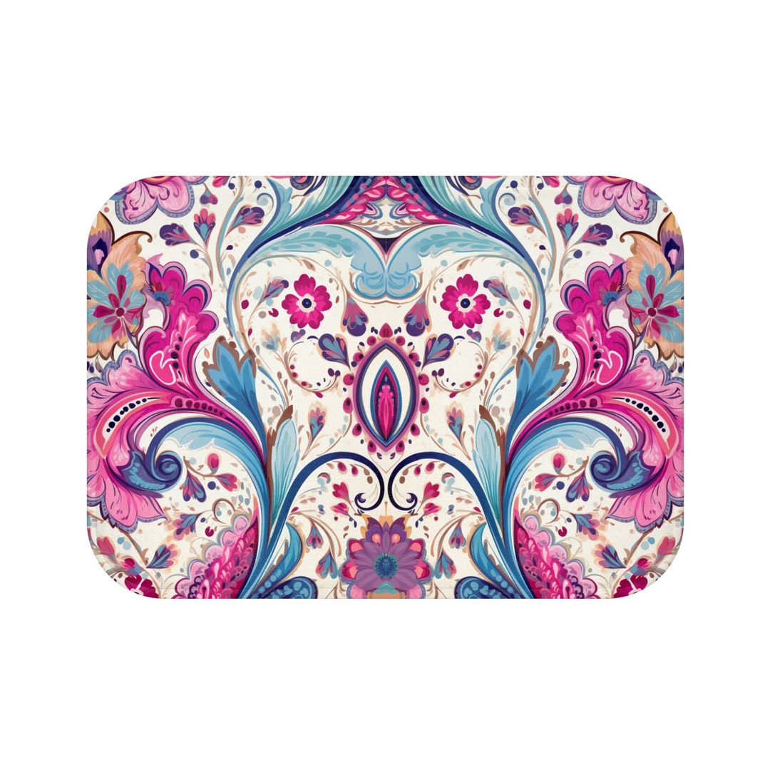 Bathmat Beautiful Paisley Multi Colored - Etsy