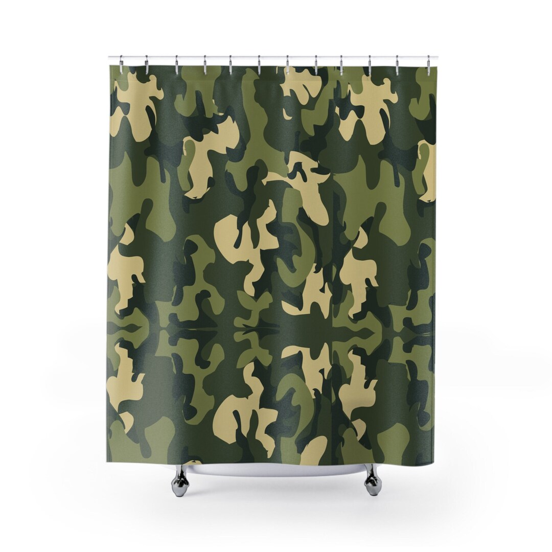 Camouflage Shower Curtains 71 X 74 See Matching Bathmat Etsy