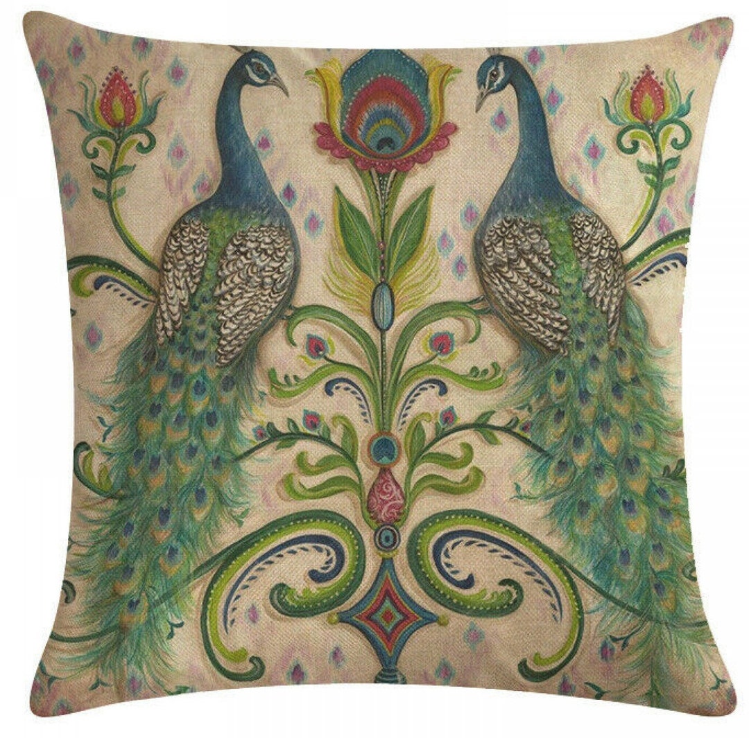 Beautiful Blue and Green Peacocks Pillow Cover 18 X 18 - Etsy