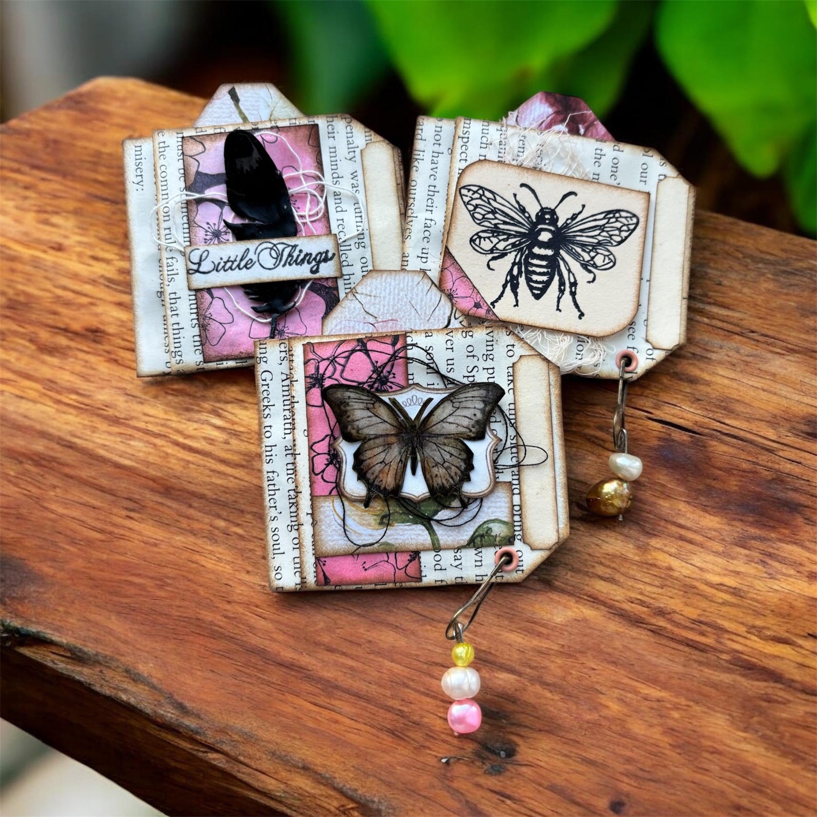 Journal/notebook Tabs, Bookmark, Hidden Paper Clip Accessory. Set of 3 ...