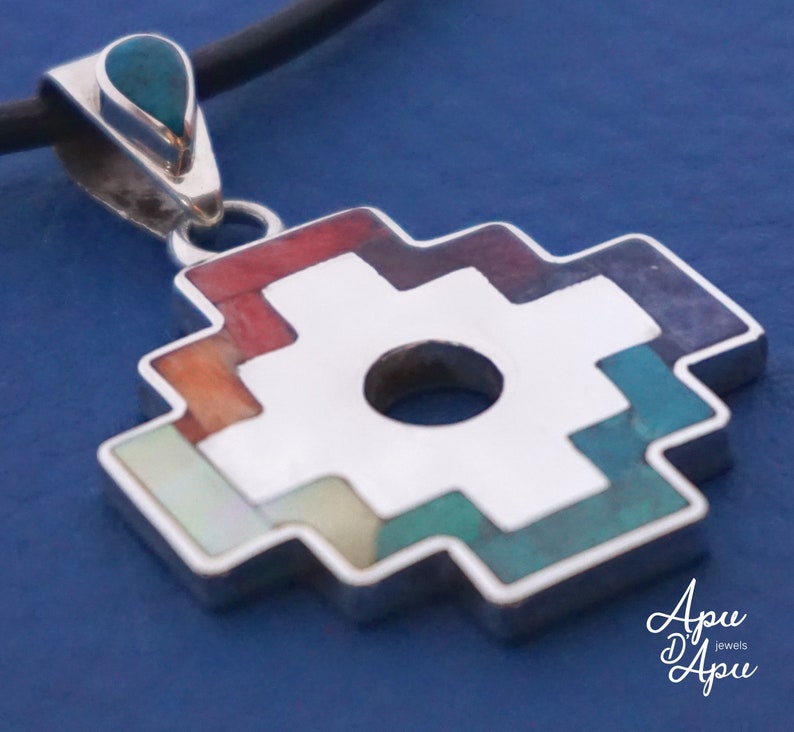 Chakana Peruvian Inca Cross Pendant Silver Necklace From Peru - Etsy