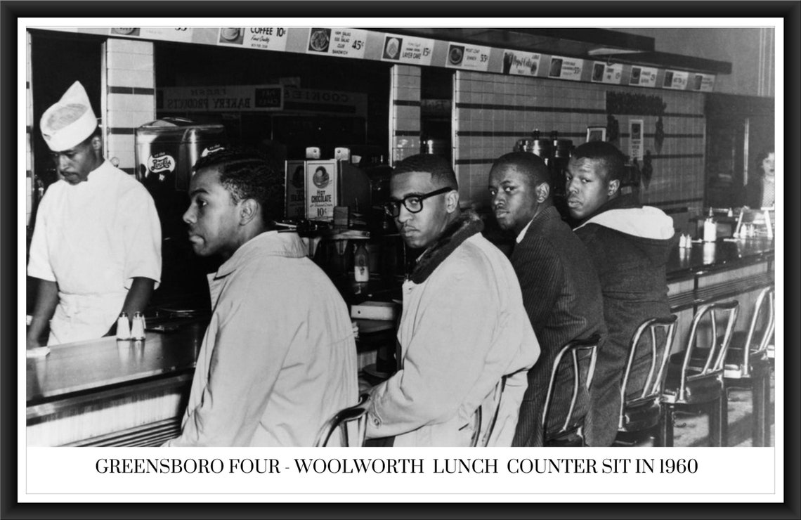 Greensboro Four Sit-in Photo Print: 1960 Civil Rights Movement ...