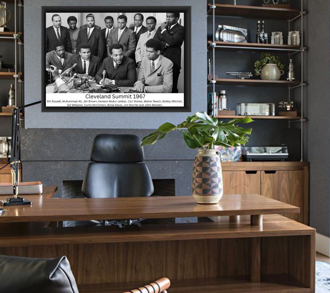 Muhammad Ali, Cleveland Summit 1967, Black History Art Print (framed ...