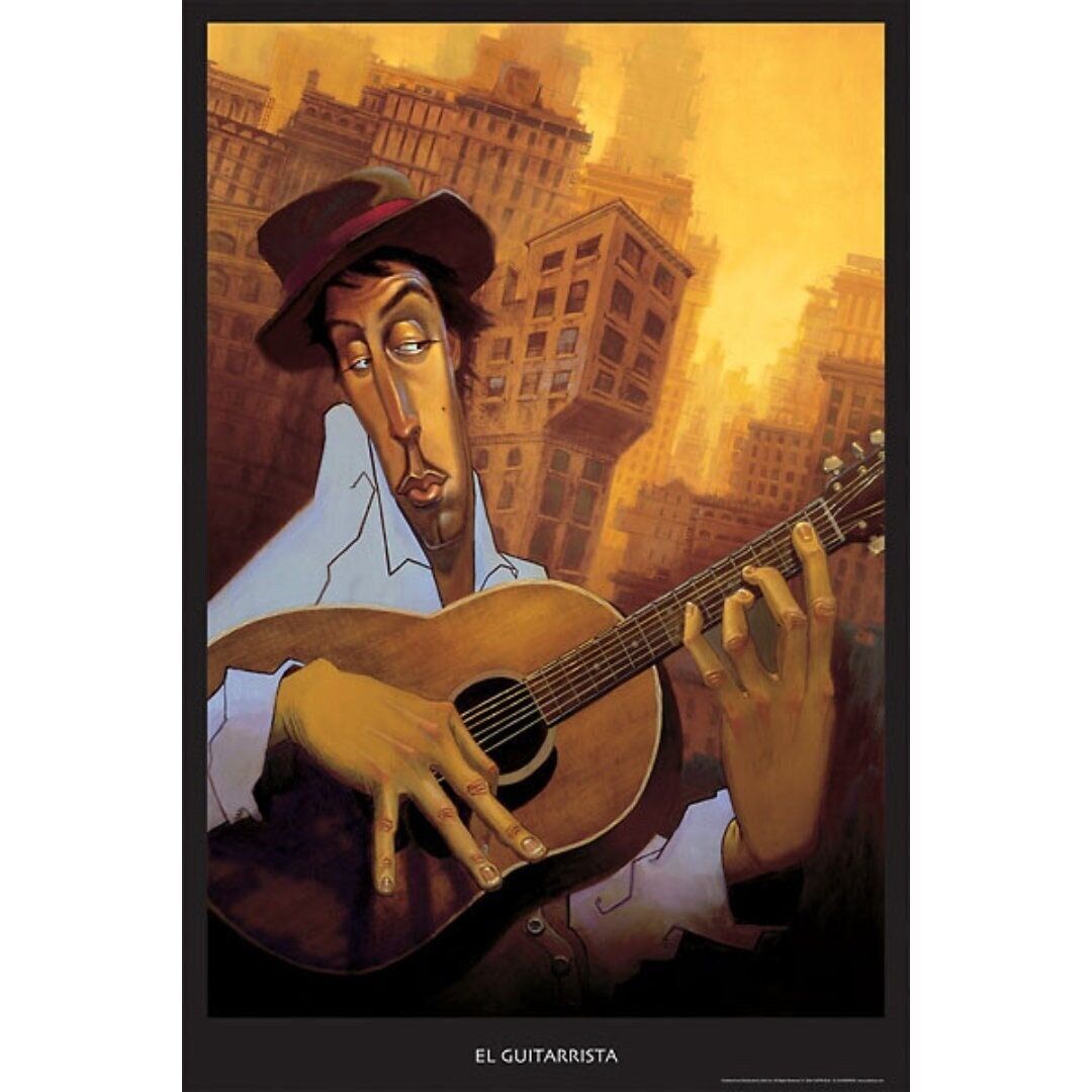 El Guitarrista /justin Bua / Ethnic Art / Black Art / African American ...