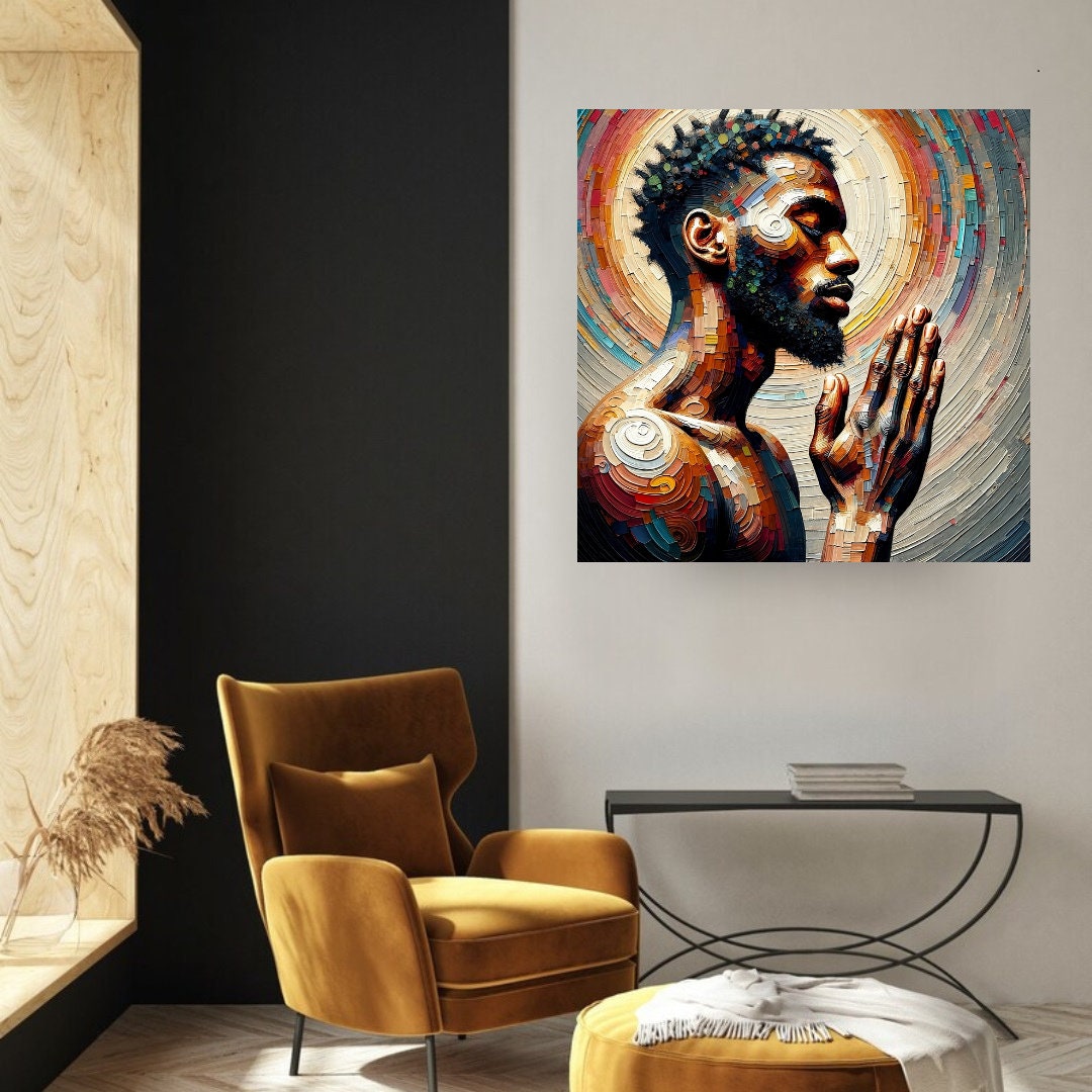 My Prayer / Praying Black Man Art Print: Spiritual African American Art ...