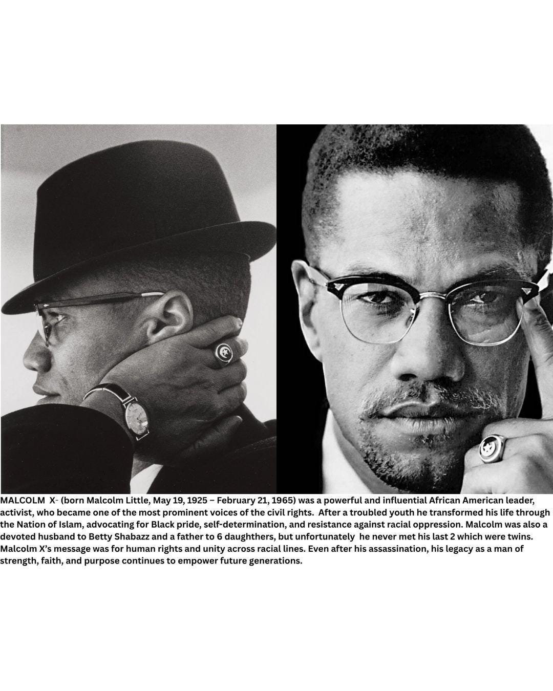 Malcom X Profile Photo / 1961 Black and White - Etsy