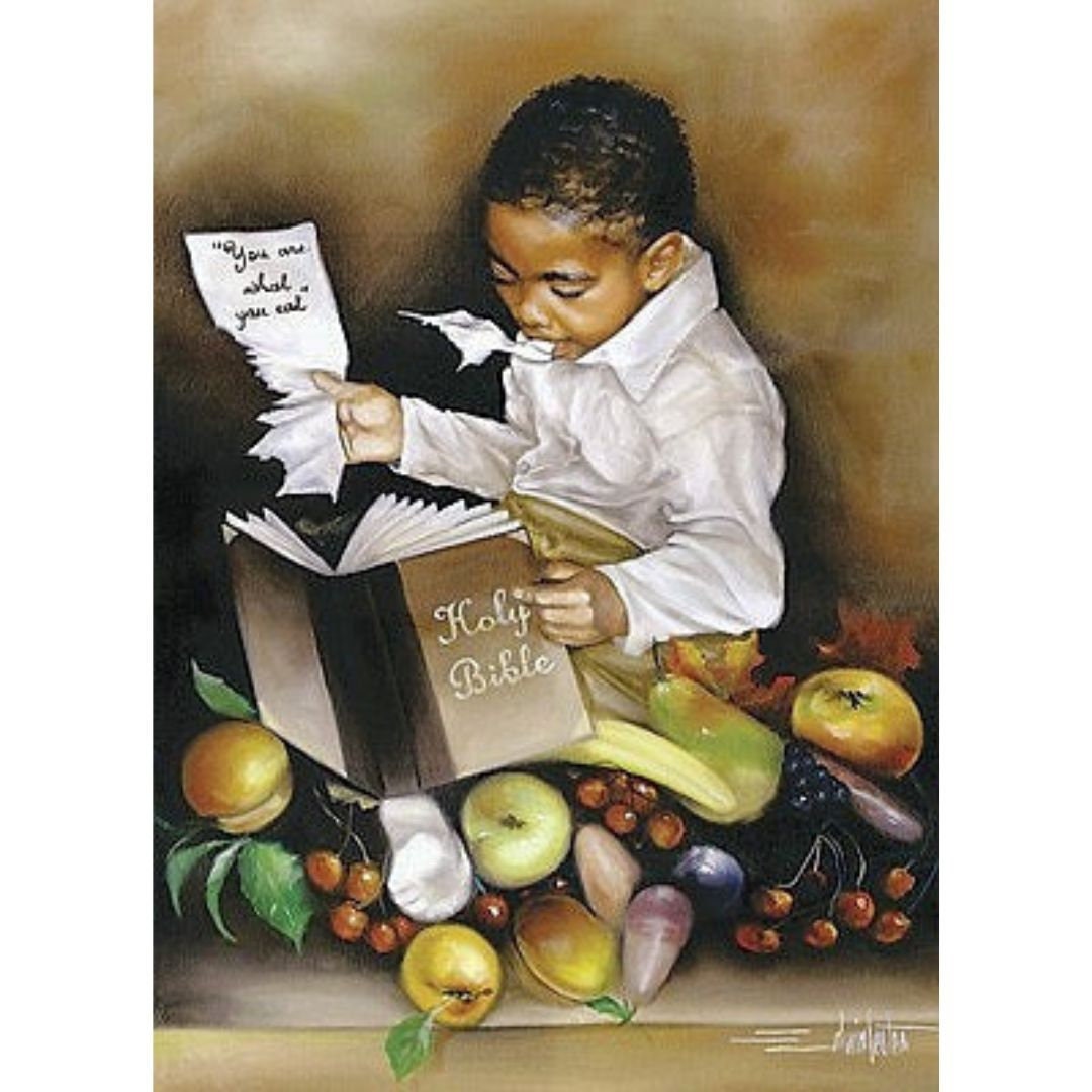 Edwin Lester "you Are What You Eat" Art Print - African American Boy ...