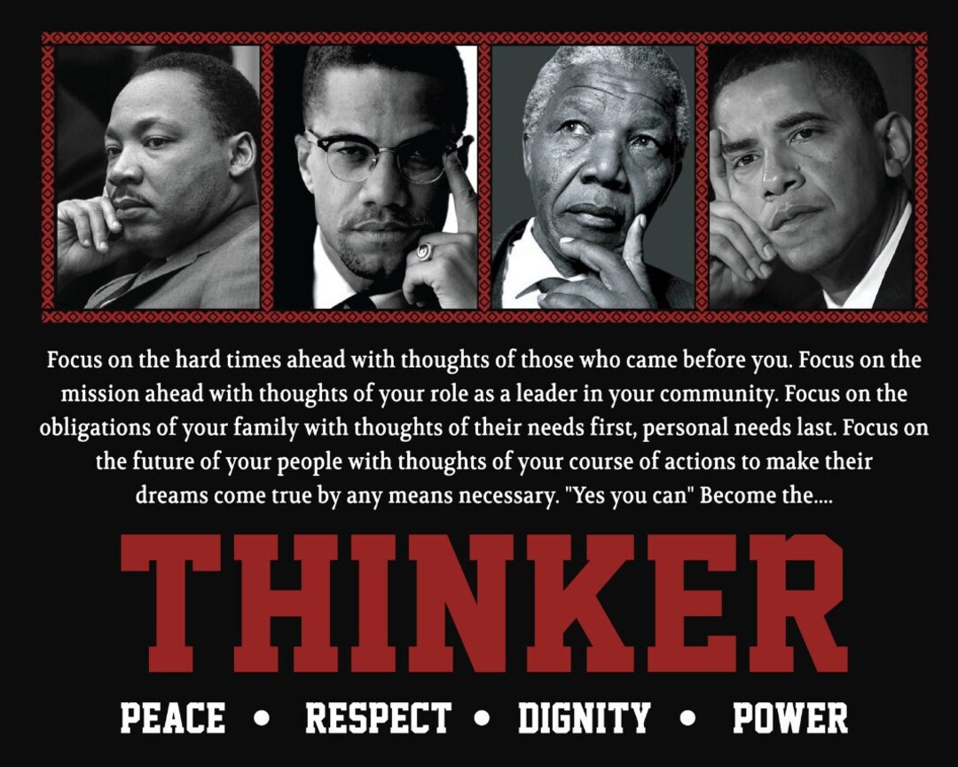 Influential Black Men Art Print – Martin Luther King, Obama, THINKER ...