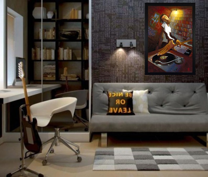 The DJ / Justin Bua / African American Art / Black Art / Urban - Etsy