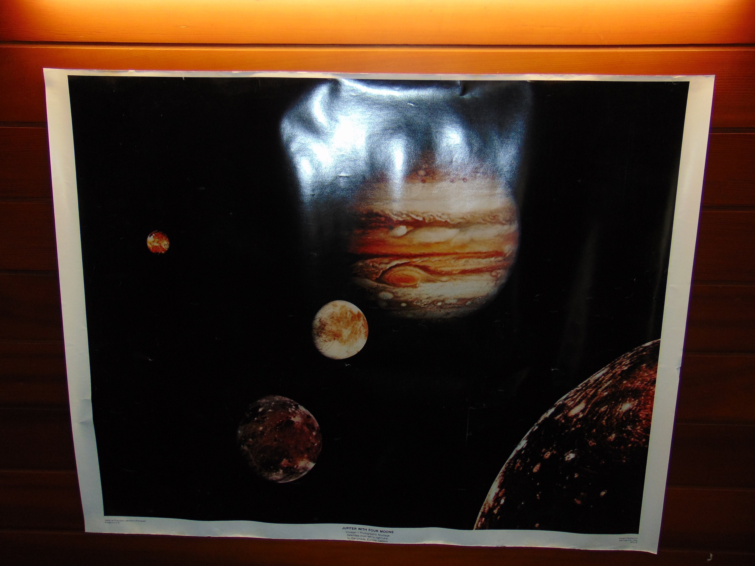 Vintage Jupiter With 4 Moons Photographed by Voyager 1 28 X 22 Nasa Jet ...