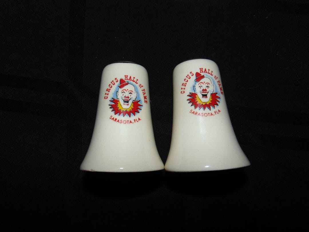 Vintage Pair Circus Hall of Fame Sarasota Florida Clown Salt Pepper ...