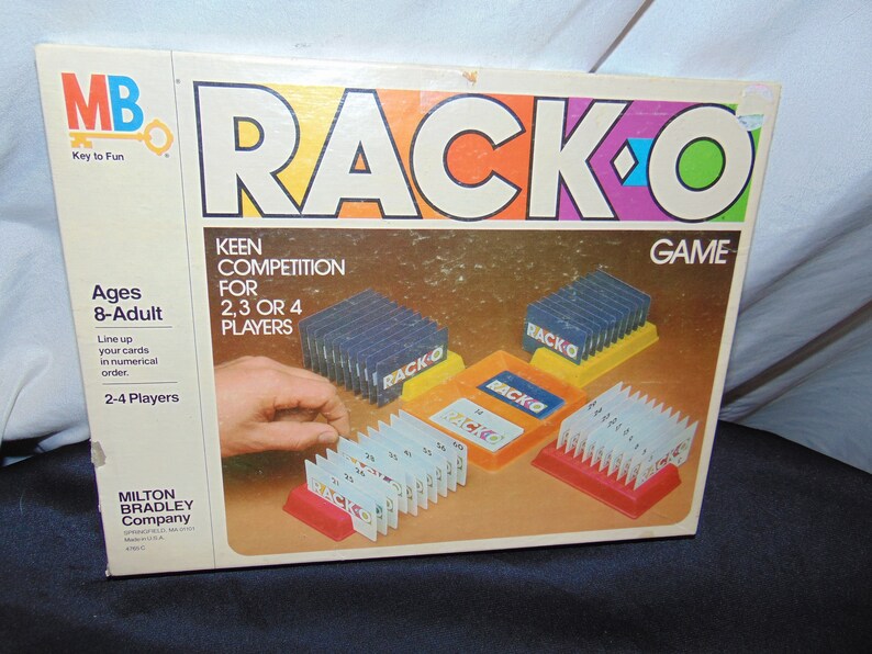Vintage 1980 Milton Bradley RACK-O Card Board Game Complete - Etsy