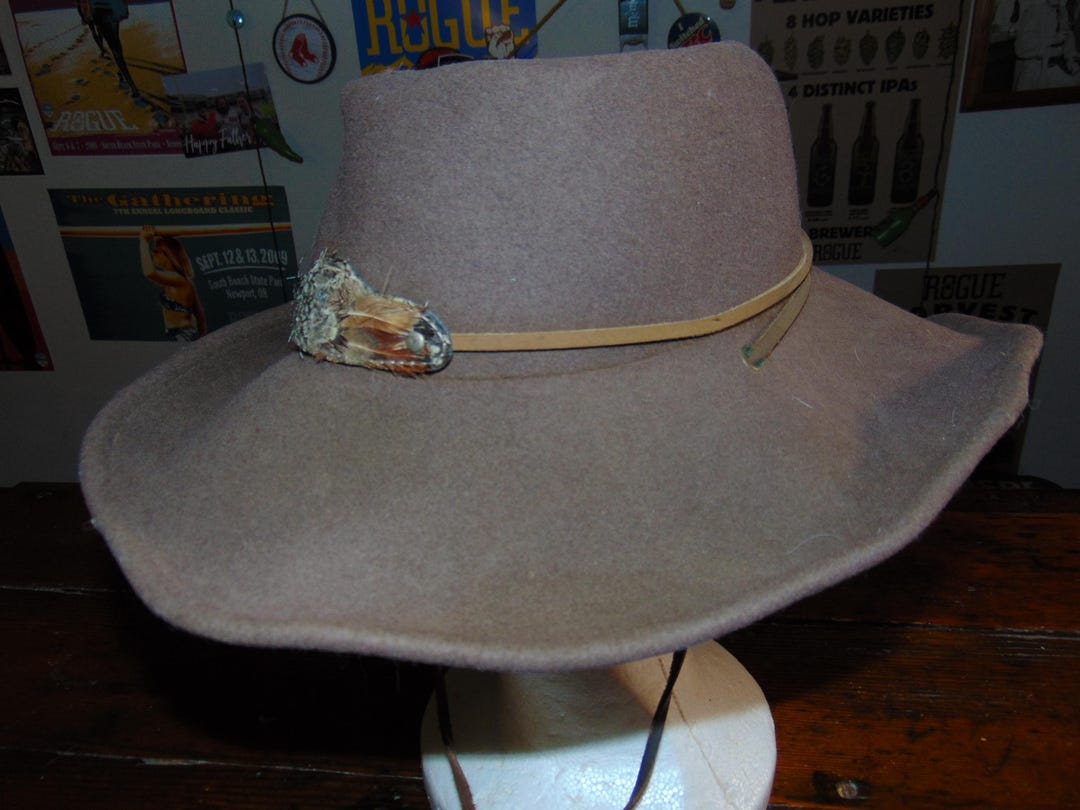 Leisure Felt 100% Wool Crushable Hat W/ Leather Strap Size Medium Adult ...