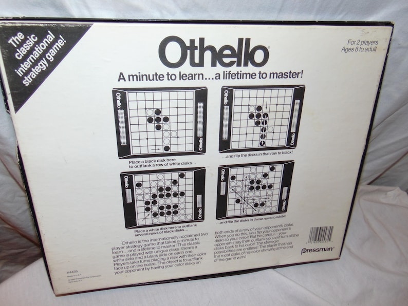 Vintage Othello 1990 Pressman Board Game Complete With Instructions - Etsy