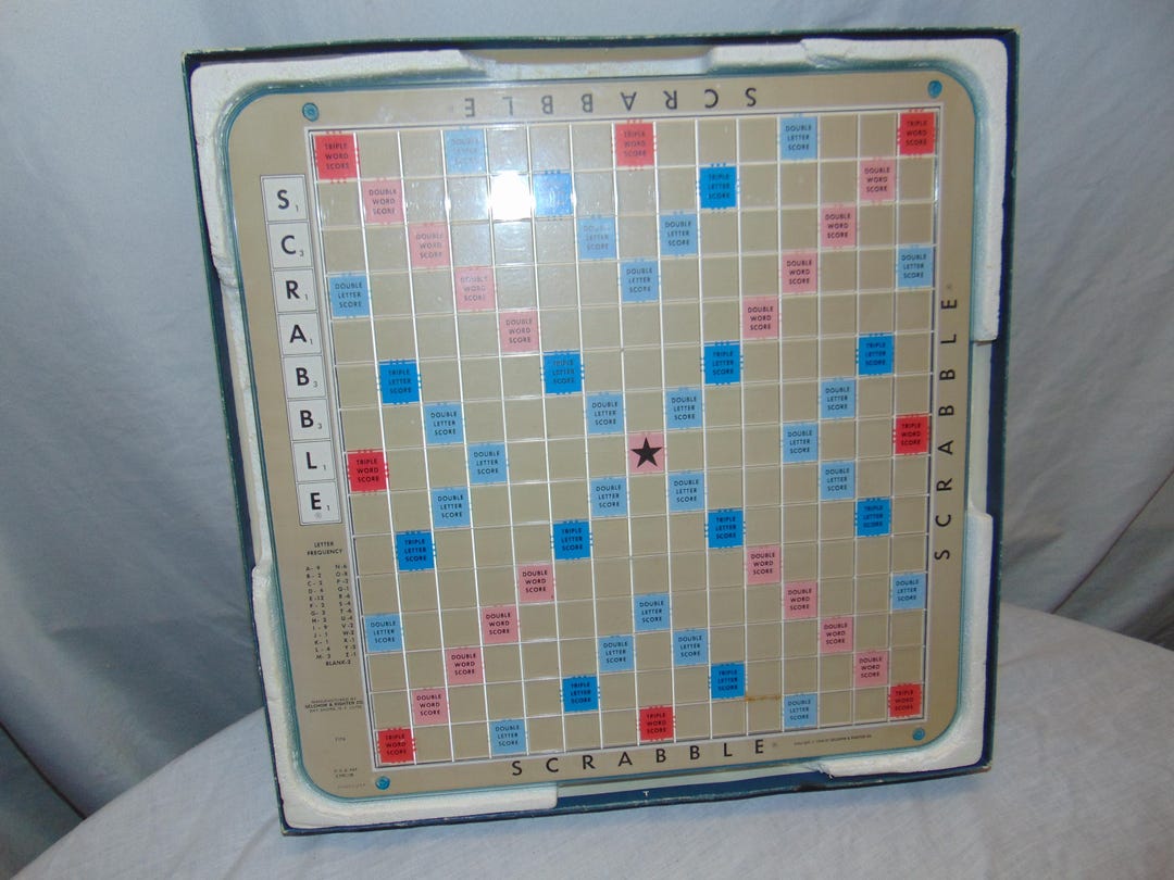 Vintage 1948 Scrabble Game Deluxe Selchow and Richter Turntable 100% ...