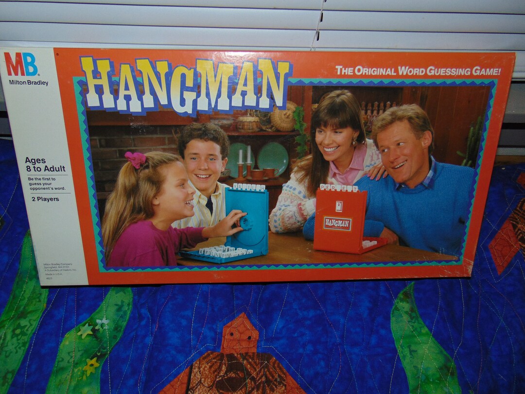 Vintage Hangman Board Game Milton Bradley 1988 Word Guess - Etsy