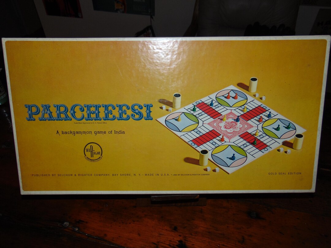 Vintage 1959 Parcheesi Game Gold Edition Selchow Righter Complete ...