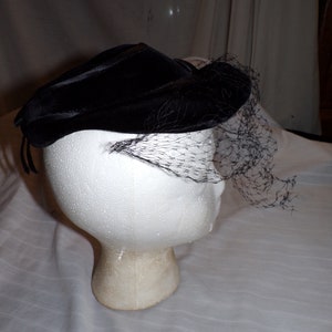 Vintage Valerie Modes 1940s Velvet Hat With Vail - Etsy