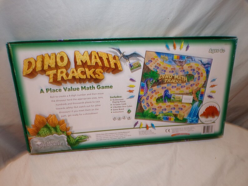 Dino Math Tracks Game Ages 6 Learning Resources - Etsy