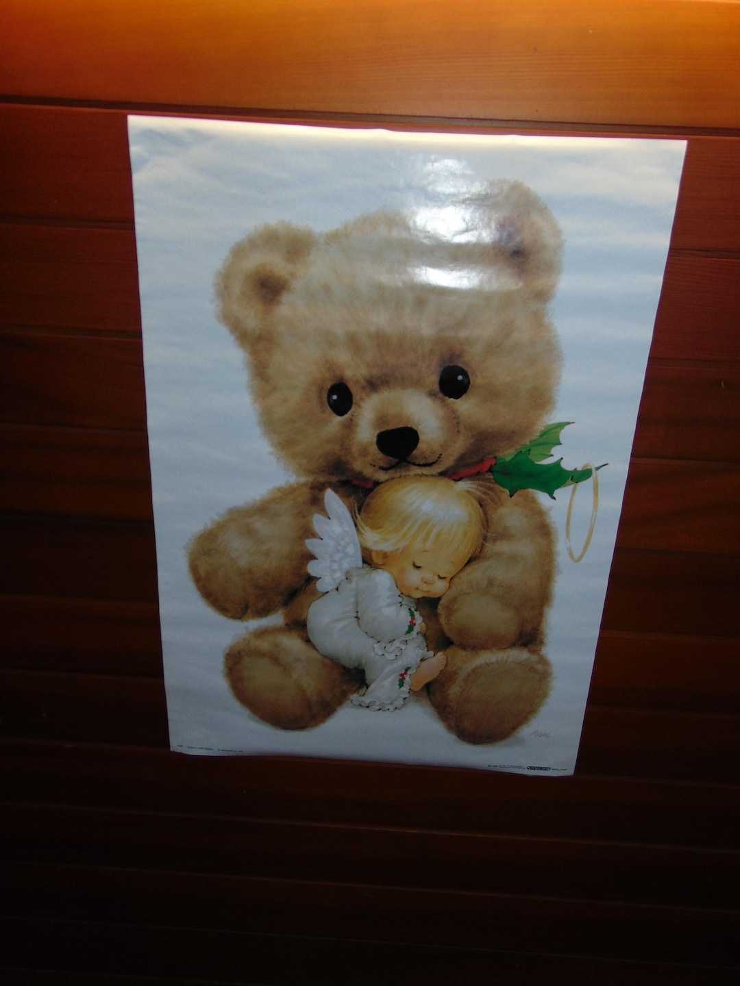 NOS vintage Ruth Morehead Teddy & Angel Poster bébé ours en peluche ...