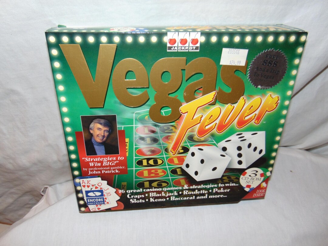 Vintage Computer Pc CD-ROM Vegas Fever Casino Games 3 Cd-rom Set 1996 ...