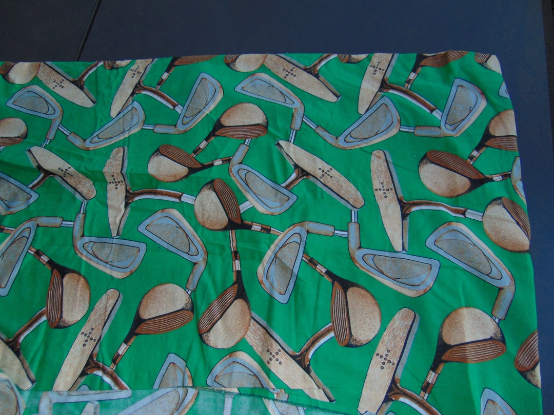 Vintage Joe Boxer 1992 Golf Club Pattern Cotton Fabric 4 2/3 Yd X 44 ...