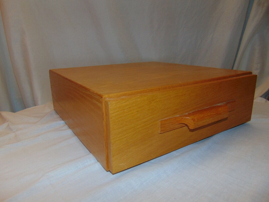 Vintage Rustic Oak Wood VHS Tape (dvd CD) Media Storage Cabinet Holds ...