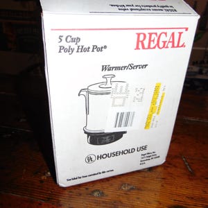 New NOS Vintage Regal Poly Hot Pot 5 Cup Electric Tea Coffee Warmer ...