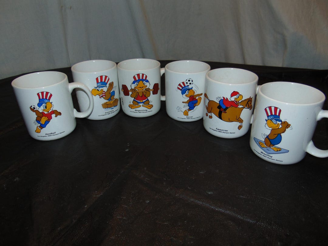Sam the Olympic Eagle 1984 LA Olympic Games Set of 6 Cups + 30 Plastic ...