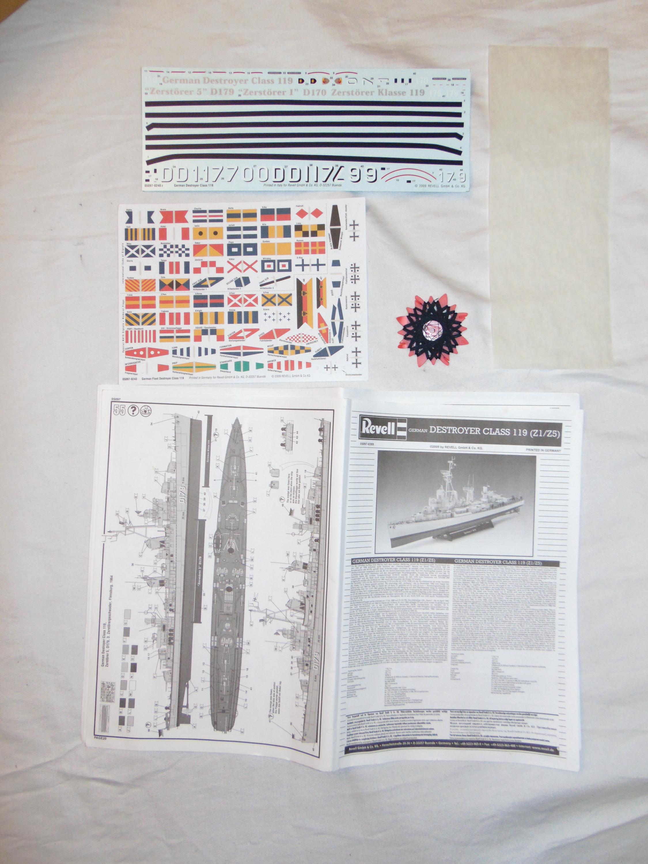 NOS REVELL 1/144 - 05097 - German Destroyer Class 119 (Z1/Z5) Model Kit ...