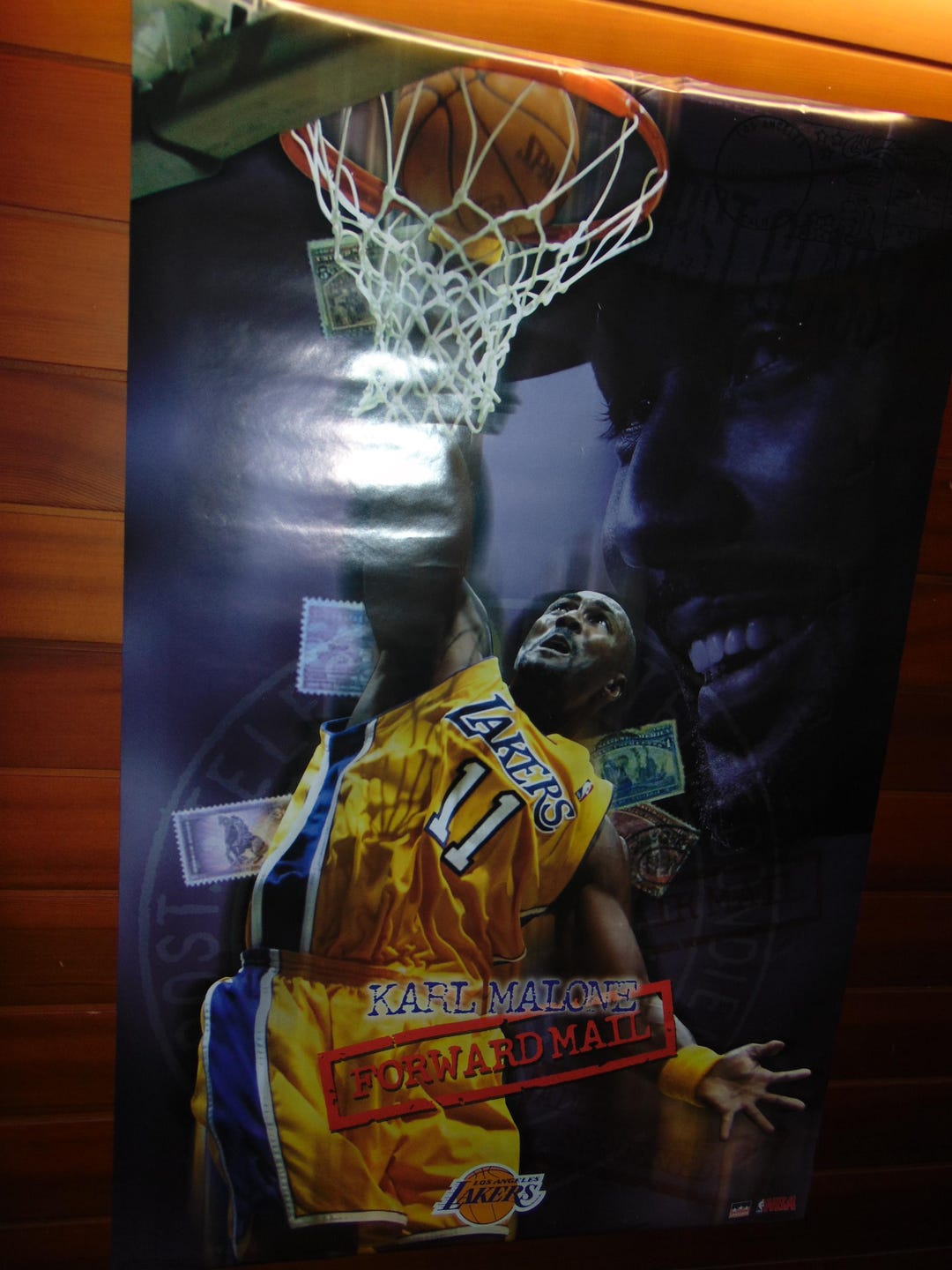 Vintage NOS 2003 Starline Karl Malone Mailman Poster 22.25" X 34.5" Los ...