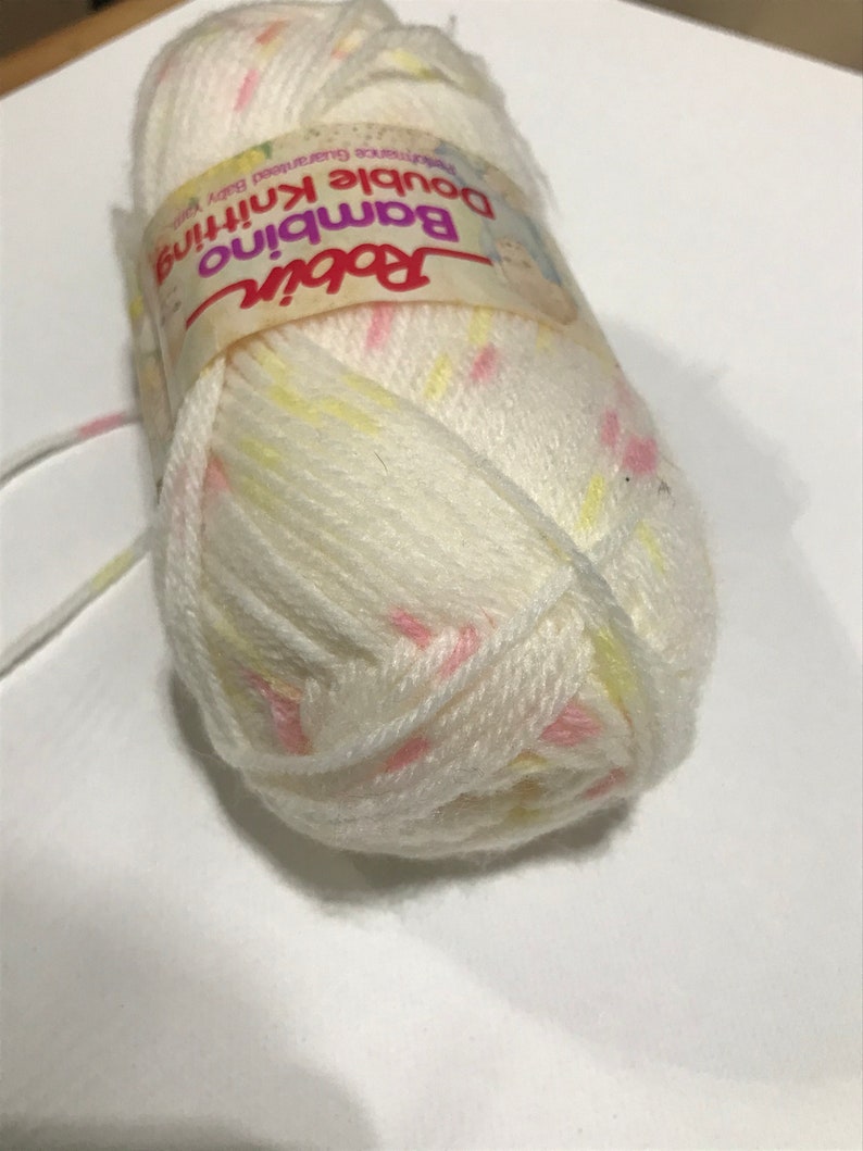 Robin Bambino Double Knitting White Pink and Yellow Yarn - Etsy