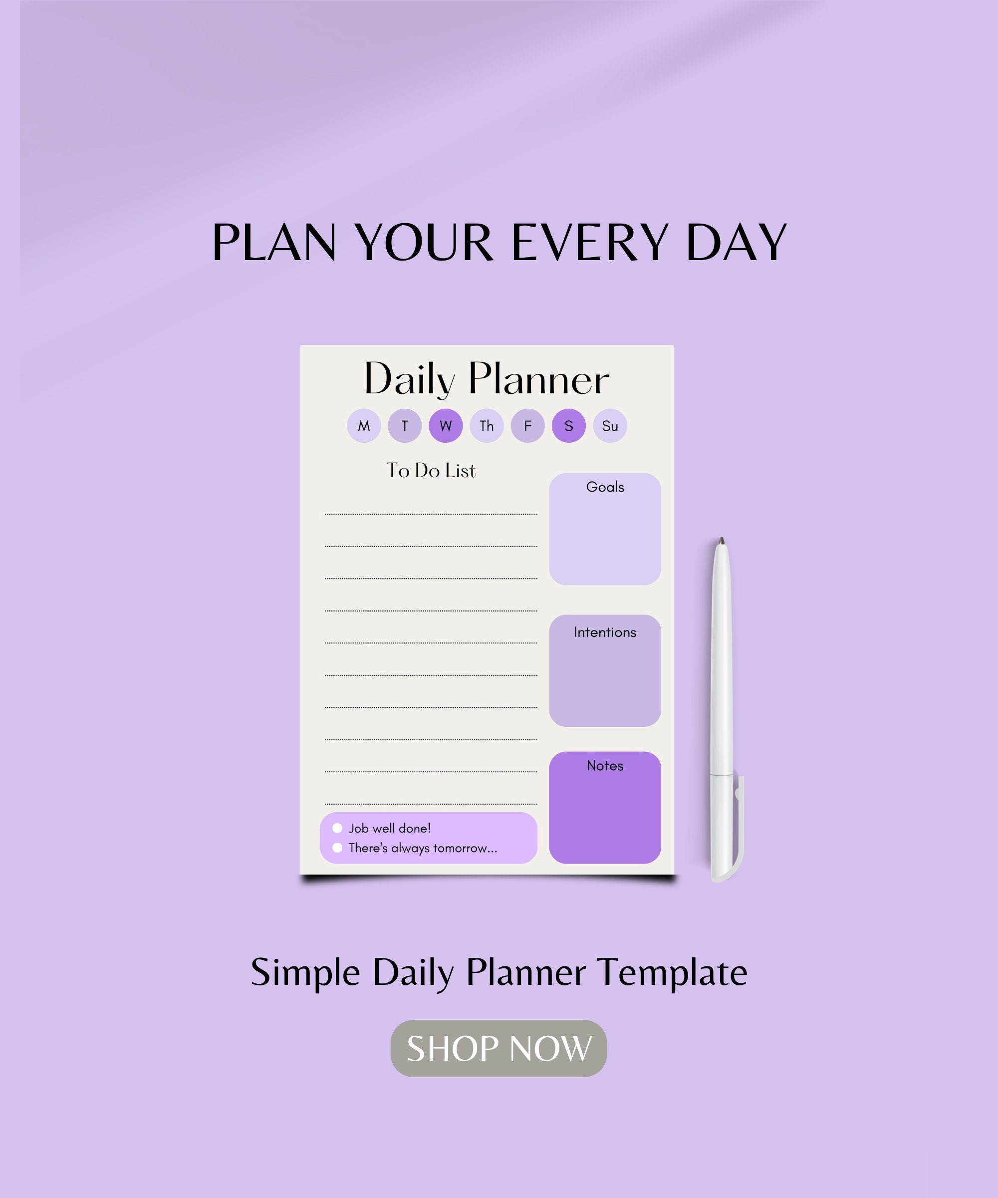 Digital Daily Planner Template | to Do List | Daily Planner Bundle ...