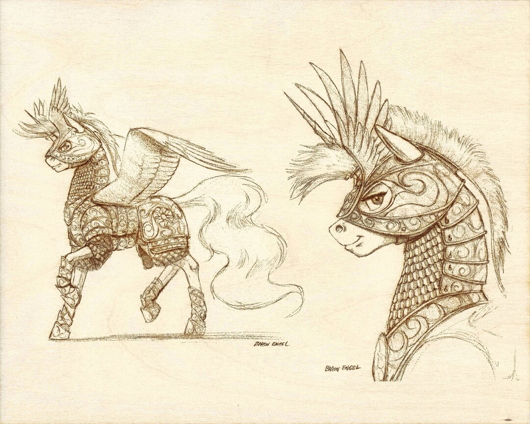 Celestia War Barding by Baron Engel Laser Etch - Etsy