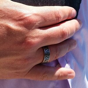 Silver Men Ring, Keith Haring Style Ring, Engraved Men Ring, Stainless ...