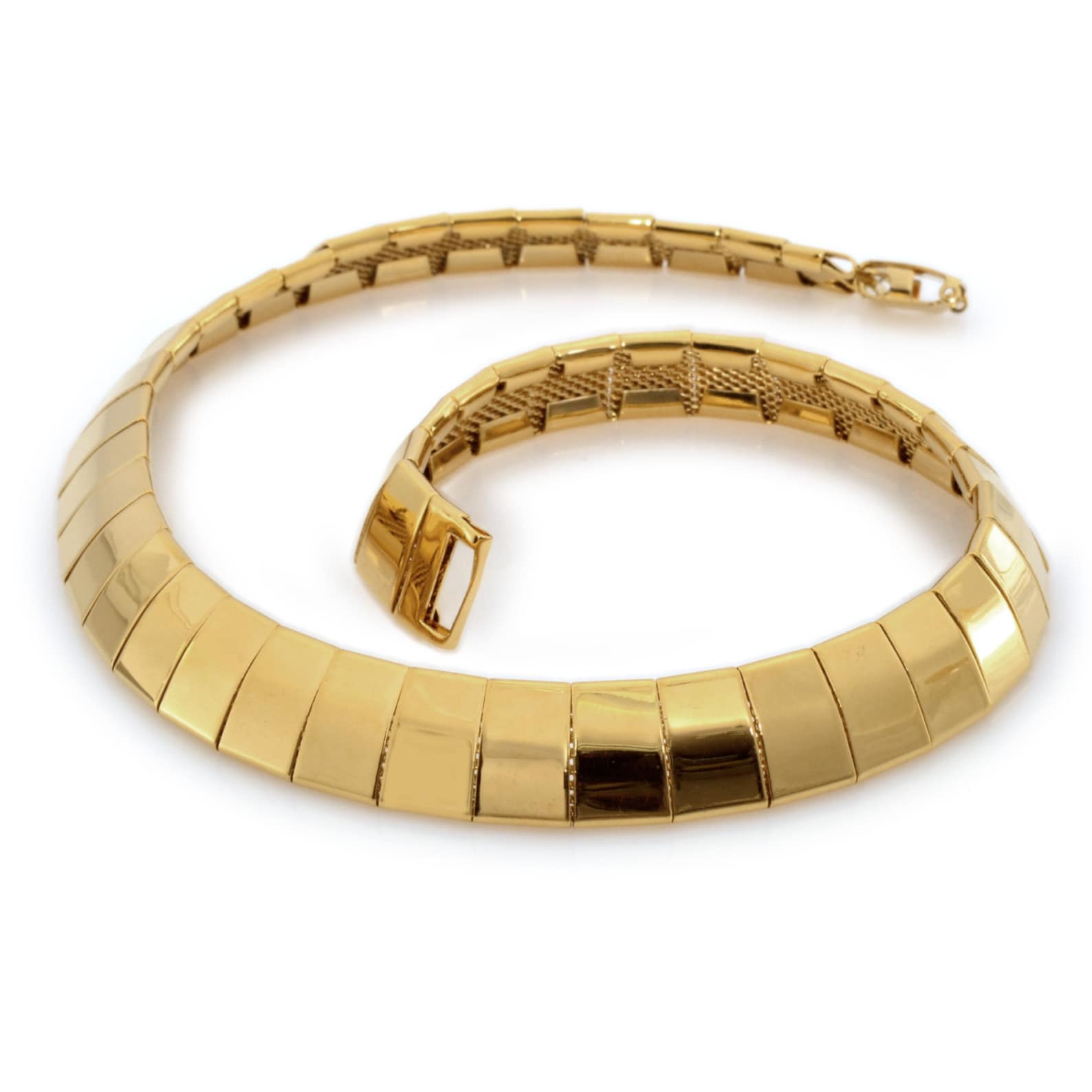 Cleopatra Style Gold Necklace gold Plated Collar Gold Link - Etsy